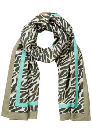 Camel Active Damen Schal mit Allover Print Grün AOP, womenswear-OS