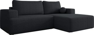 Mirjan24 Ecksofa Mivo Cord mit Schlaffunktion & Bettkasten, L-Form Schlafsofa mit Langer Ottomane, geradem Armlehne, Wohnlandschaft für Wohnzimmer & Gästezimme