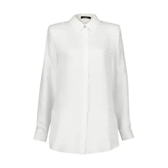 Balmain Wei&szlig;es Jacquard Langarmhemd - - Blouses & Shirts - Damen - Wei&szlig; - S