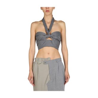 Polo Ralph Lauren Bow-Back &Auml;rmelloses Top - - Tops - Damen - Grau - S/M