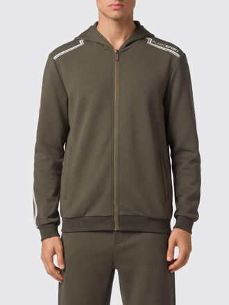 Plein Sport Kapuzen-Sweatjacke aus technischem Jersey mit Eingrifftaschen