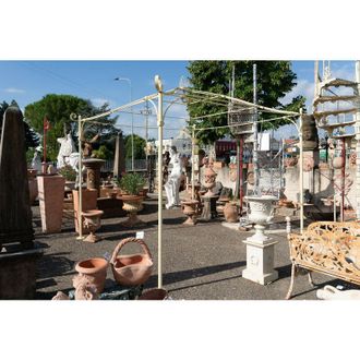 Biscottini International Biscottini - Gloriette en fer 300x300x320 cm - Structure robuste en fer tubulaire - Finition antiquaire pour jardin - Coin ombrag&eacute; ext&eacute;rieur