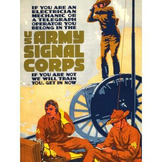Wee Blue Coo LTD American Us Army Signal Corps Mechanic Enlist Art Print Poster Wall Decor Kunstdruck Poster Wand-Dekor-12X16 Zoll