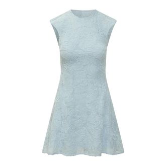 Rotate Rotate Birger Christensen, Femme, Robes, Bleu, Taille: 40 FR Flower Mesh Mini Dress
