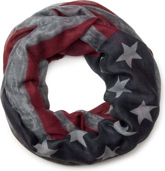 styleBREAKER Vintage Design USA Flaggen Muster Loop Schlauchschal, Stars and Stripes, Unisex 01016083, Farbe:Grau