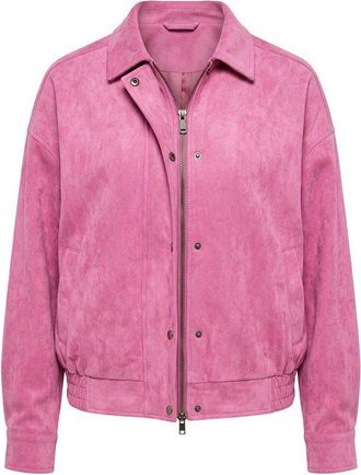 STUDIO UNTOLD Sommerjacke Fake-Velourslederjacke Oversize Shape Zipper