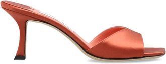 Jimmy Choo London Femme, Chaussures, Orange, Taille: 39 EU Skye 70 Mules &agrave; Talons en Satin