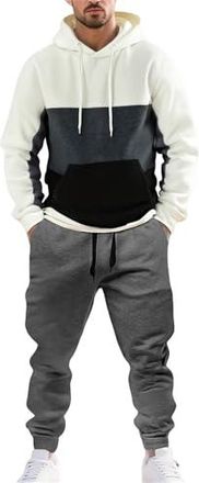 Generic Ensemble Jogging Homme Sweat &Agrave; Capuche Et Pantalon Tracksuit Automne Hiver Surv&ecirc;tement Homme Ensemble 2 Pi&egrave;ces V&ecirc;tement De Sport Automne Hiver D&eacute;contr