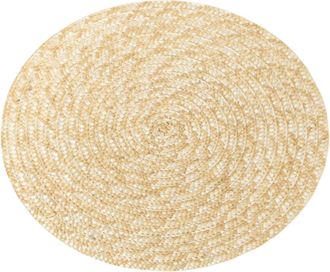 Lurrose Rustikales Rundes Platzset aus Hitzebest&auml;ndigem Gewebtem Stroh Dekorative Tischmatte f&uuml;r Esszimmer Hitzebest&auml;ndiger Topfschutz Waschbares Platzdeckche