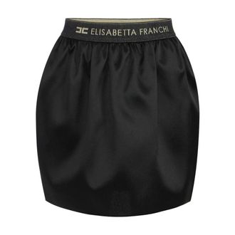 Elisabetta Franchi Minirock aus Seidengazar - - Skirts - Damen - Schwarzk - L