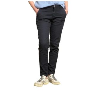 Denim Studio Charlie Baumwoll- und Leinenhose - - Trousers - Damen - Blau - W32