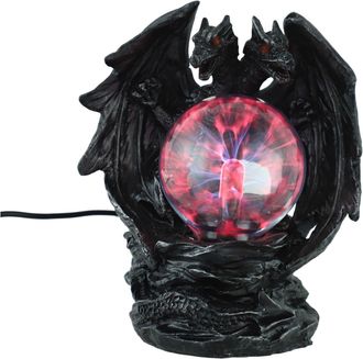 Aboofan Usb-betriebene Gothic Plasma Kugel mit Zweik&ouml;pfigem Drachen Farbwechselnde Elektrostatik-lampe f&uuml;r Halloween Dekoration Fantasy-ornament Mystische Tis