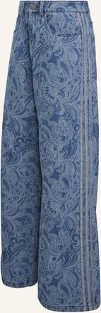 adidas Originals Adidas Originals Adidas Liberty London Firebird Mid Rise Jeanshose, Gerades Bein blau