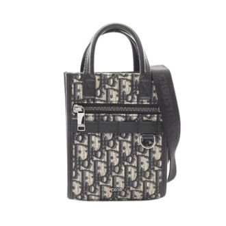 Dior Pre-owned Sac Safari North South Oblique Toile Cuir 2way Sac &agrave; Main - Homme - Pre-owned - Beige - Taille: ONE Size