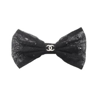 Chanel Pre-owned Coco Mark Ribbon Barrette - - Pre-owned - Damen - Schwarzk - ONE SIZE
