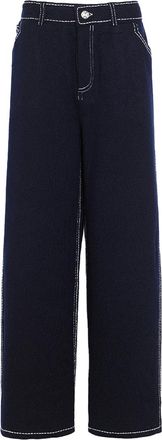 Barrie Cashmere Cotton Denim Trousers - Navy