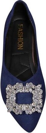 Generic Ballerines plates d&eacute;contract&eacute;es &agrave; bout pointu pour femme - Couleur unie - &Eacute;l&eacute;gantes et classiques - Avec strass - L&eacute;g&egrave;res et confortables - Pour le tr