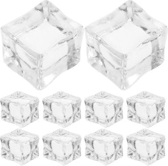 BESPORTBLE JECOMPRIS 20 St&uuml;ck K&uuml;nstliche Acryl Eisw&uuml;rfel 25mm Transparent Wiederverwendbare Eisw&uuml;rfel Tischdekoration f&uuml;r Barfotografie Vasenf&uuml;llung und Hochzeit