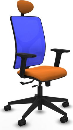 Piqueras y Crespo Gepolsterter B&uuml;rostuhl mit 2D-Armlehnen, h&ouml;henverstellbare Lendenwirbelst&uuml;tze und festes Kopfteil, ausgestattet mit Syncro/Traslack und Schneideschaum