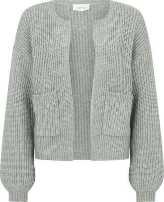 Cartoon Damen Strick-Cardigan mit Taschen 36, Jadeite