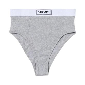 Versace Gerippte- hochtaillierte graue Dessous-Hose - - Underwear - Damen - Grau - XL