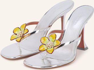 Amina Muaddi Amina Muaddi Zehentrenner Vittoria Thong Mit Schmucksteinen silber