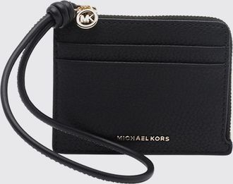 Michael Kors Jet Set Kartenetui aus genarbtem Leder mit Metall-Logo und Rei&szlig;verschluss