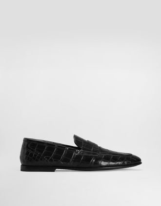 Dolce & Gabbana Slipper Aus Alligatorleder - Mann Driver Und Mokassins Schwarz 42
