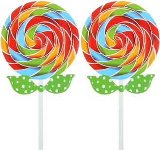 Pretyzoom 2 Stück Fake Lollipop Festival-Lollipop-Modell Foto Requisiten Lutscher Gefälschte Lutscher Gefälschtes Essen Lutscher-süßigkeiten-Requisiten Dekorati