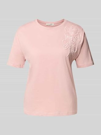 Christian Berg Regular Fit T-Shirt aus reiner Baumwolle mit Blumen-Applikation
