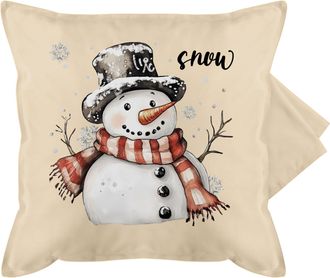 Shirtracer Kissenbezug - Weihnachtskissen Christmas Geschenke - Geschenk Weihnachten Schneemann Motiv Schneemann Geschenk Winter Geschenkidee Weihnachten I Winte