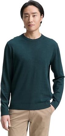 Tom Tailor 1039805 Pull-Over, 21545-Sapphire Green Melange, S Homme