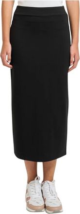 Emporio Armani Femme, Jupes, Noir, Taille: 38 FR Jupe Longue Logo Series en Jersey Stretch