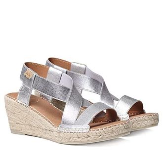 Toni Pons Espadrille Cuir Femme - TURA-RC - Argent, 36 EU