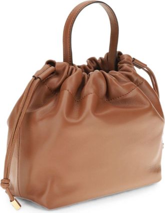 Chlo&eacute; Leather Drawstring Top Handle Bag - Brown