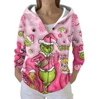 Generic Le Grinch Sweat A Capuche Femme Noel Moche Pilou Femmes De Oversize Noël Adulte 2025 Vetement Pulls Pull Sweatshirts Vêtements Costume The Plaid Chaud