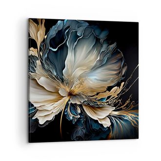Arttor Bilder auf Leinwand Blume Botanik Art Deco Leinwandbild 60x60cm Wandbilder Dekoration Wohnzimmer Schlafzimmer Küche Deko Groß Wanddeko Bild Wand Kunst