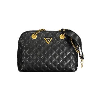 Guess Schwarze Polyethylen-Schultertasche mit Kettengriffen - - Bags - Damen - Schwarzk - ONE SIZE