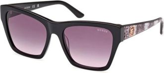 Guess Femme, Accessoires, Noir, Taille: 55 MM Square Lunettes de soleil