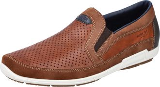 Rieker Hausschuh Slipper Herren 09055-22 Leder-Mix in braun