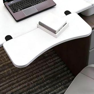 Generic Plateau Dextension De Bureau &Eacute;tag&egrave;re De Bureau &Agrave; Pince avec Support Pliable Durable Et Facile &Agrave; Installer Support Coud&eacute; Pliable &Agrave; 90&deg; for Lorganisatio