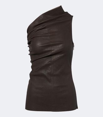 Rick Owens Top Athena en cuir et coton