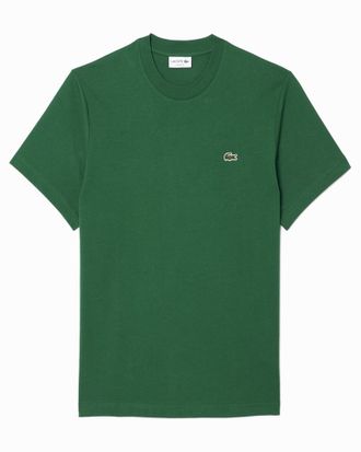 Lacoste T-Shirt aus Baumwolle mit Logo-Aufn&auml;her, Classic Fit in