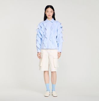 Sandro Chemise en coton &agrave; volants
