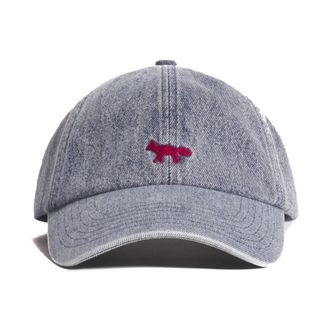Maison Kitsun&eacute; Casquette Profile Fox - Homme - Accessoires - Bleu - Taille: ONE Size