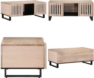 vidaXL Couchtisch Wei&szlig; 100x55x40 cm Massivholz Mango - Holz Couchtisch - Mangoholz Couchtisch - Wei&szlig;er Couchtisch - Wohnzimmertisch - Beistelltisch - Home &