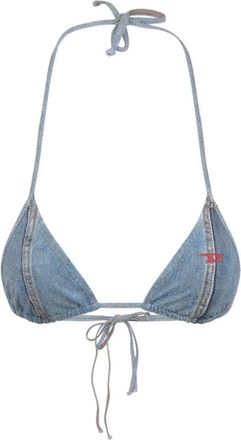 Diesel Femme, Maillots de bain, Bleu, Taille: 36 FR Haut de bikini triangle en jean