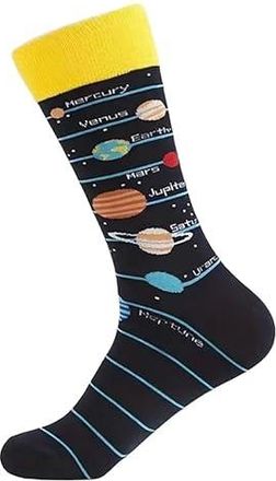 Generic Paire de chaussettes pour homme Motif plan&egrave;te Taille 40-48, Multicolore, 7-10