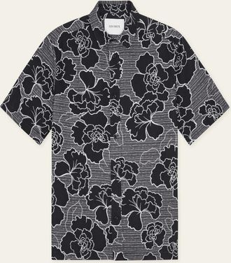 Les Deux Kurzarmhemd mit floralem Print mit Lyocell-Anteil in