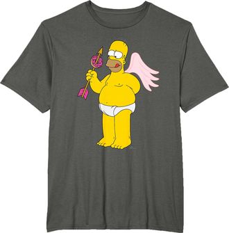 The Simpsons Herren Damen T-Shirt Cupid Donut Valentines Day T-Shirt Schwarz S